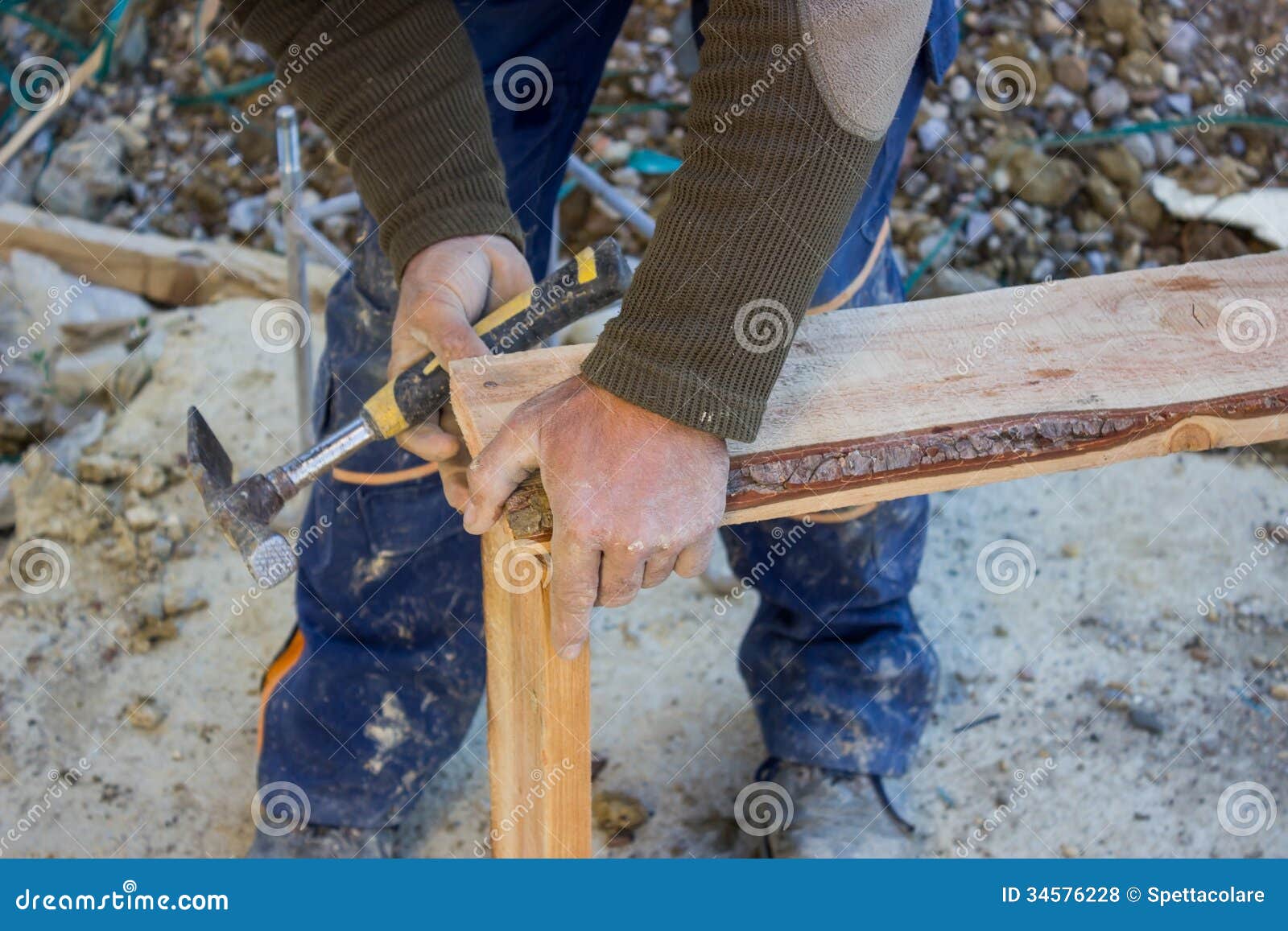 Construction Worker Preparing Wooden Formwork 3 Stock Photo - Image of ...