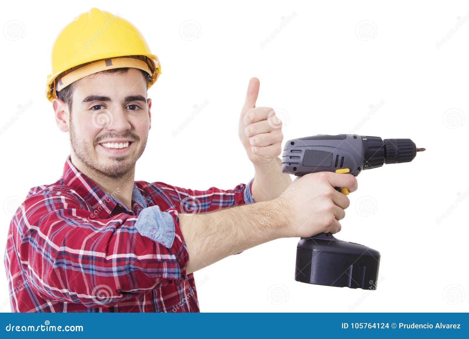 Construction Worker Professional Stock Photo - Image of male, drill ...