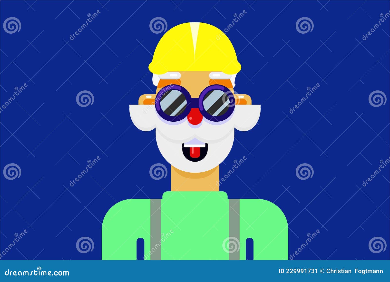 Construction Worker Profile Flat Design Vector Illustration Stock ...