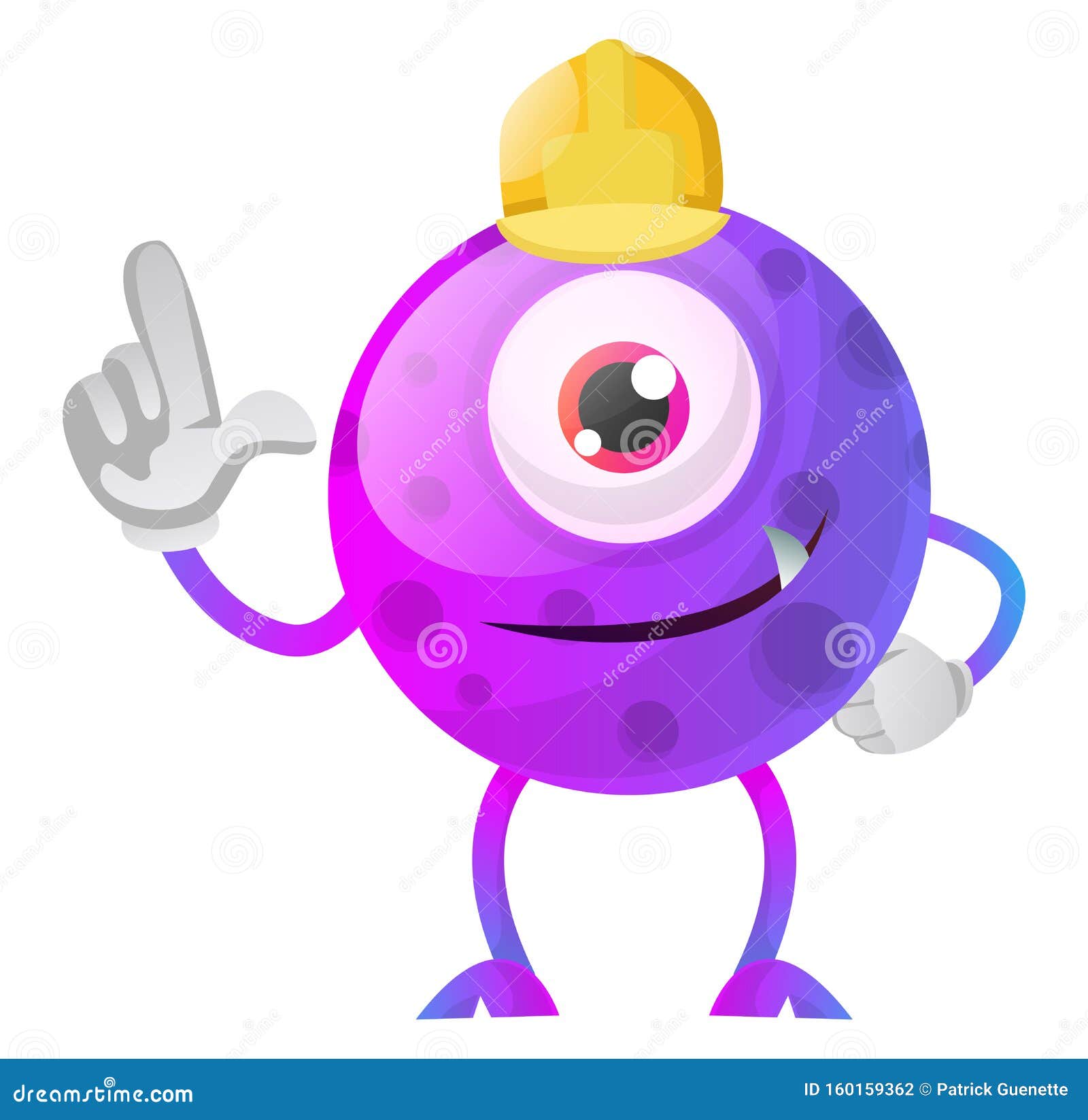 Construction Worker Purple Monster Illustration Vector Stock Vector ...