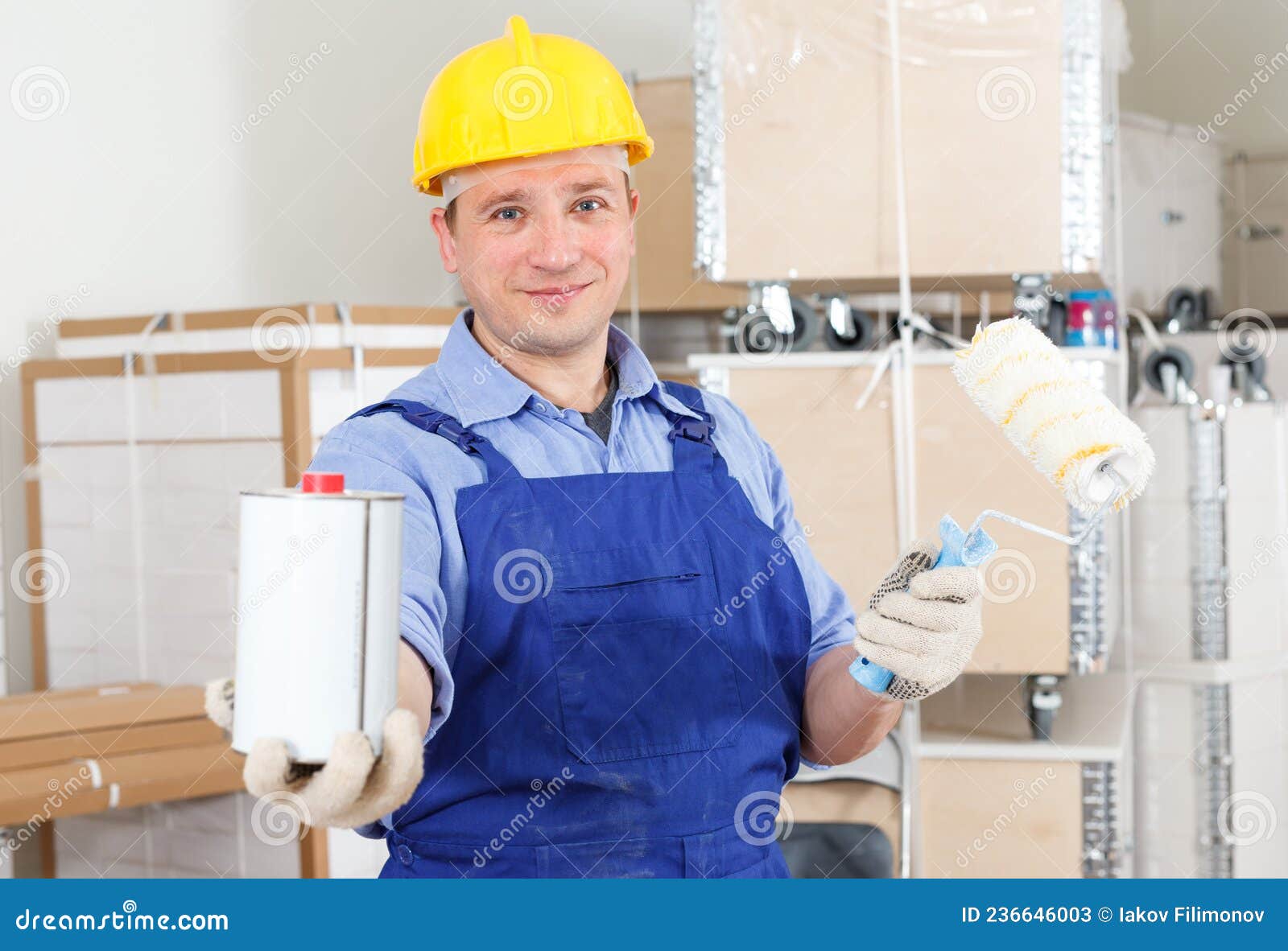 Construction Worker Ready for Works Stock Image - Image of adjuster ...