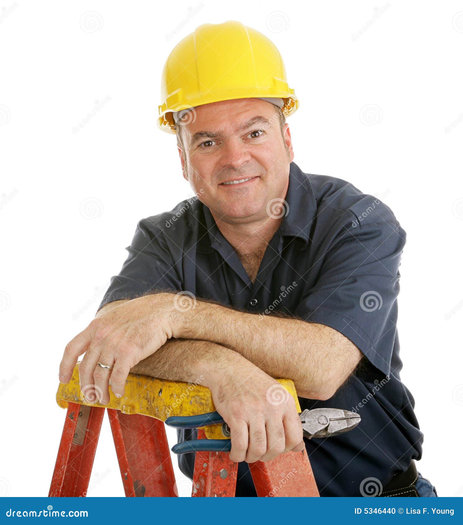 Construction Worker Relaxed Stock Photo - Image of occupation, people ...