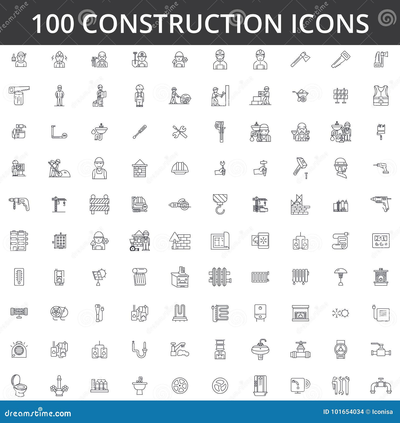 Remodeling Line Icons Collection. Renovation, Improvement, Upgrading ...