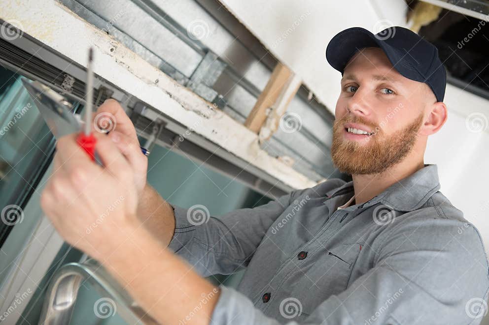Construction Worker during Replacement Window Stock Image - Image of ...
