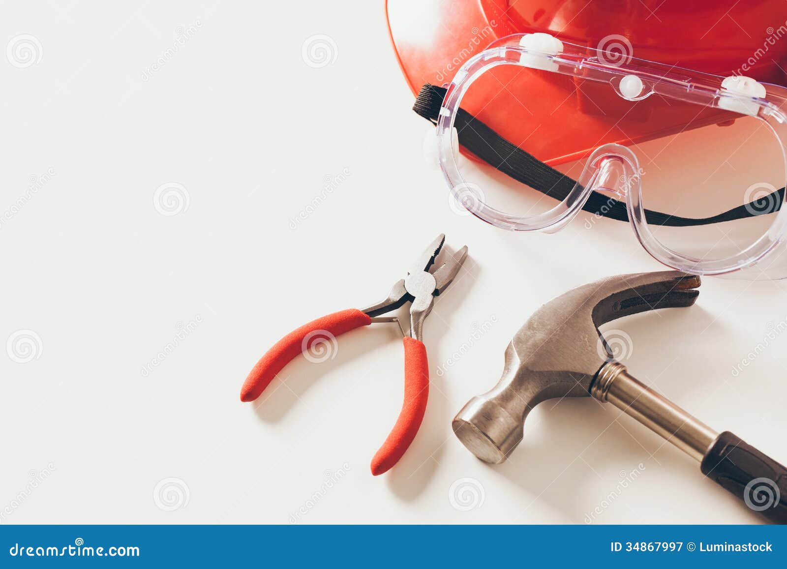 Construction Worker S Equipment Stock Image - Image of hammer, builder ...
