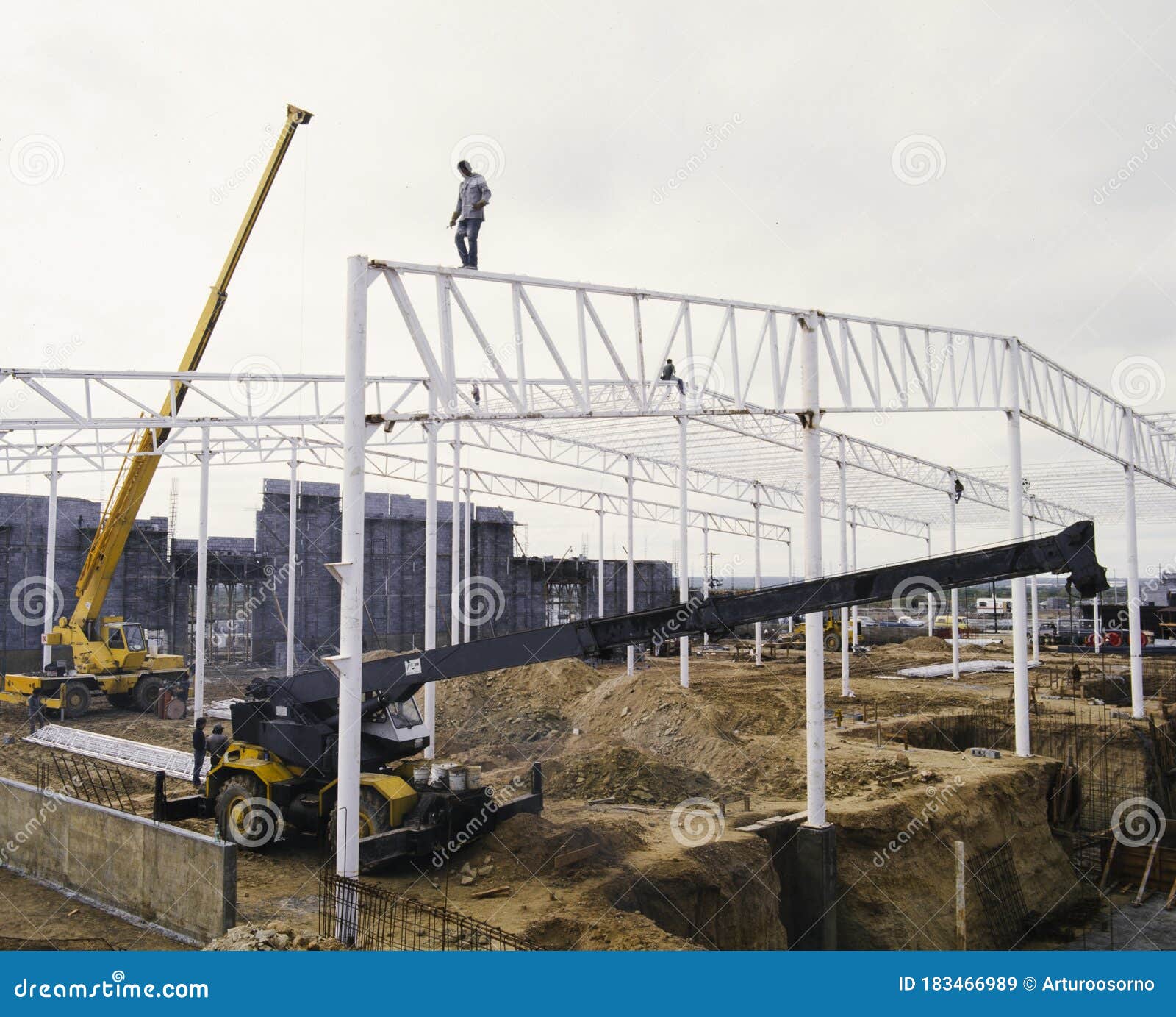 A Construction Worker without Safety Equipment Stock Image - Image of ...