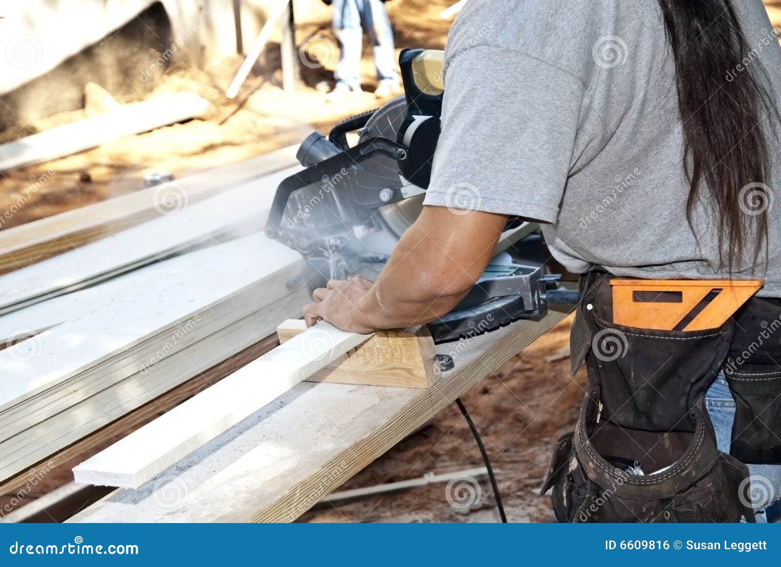 Construction Worker/Sawing stock photo. Image of cement - 6609816