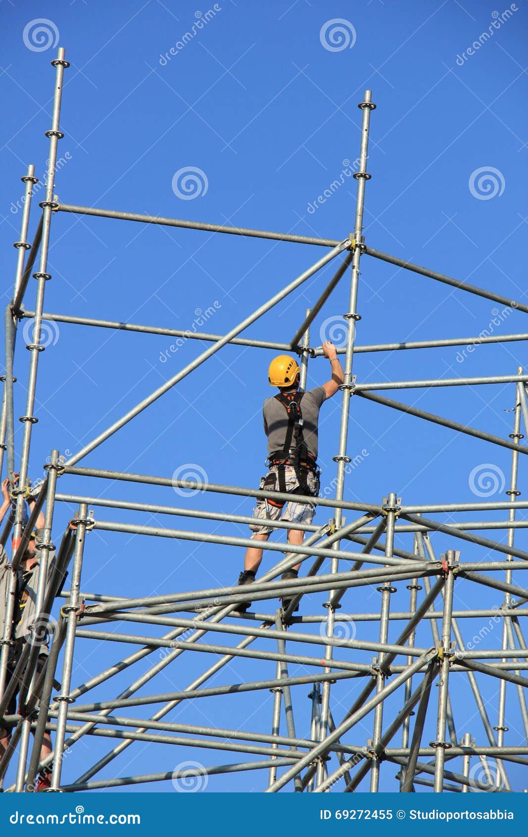 Construction Worker On Scaffolding Editorial Photo | CartoonDealer.com ...