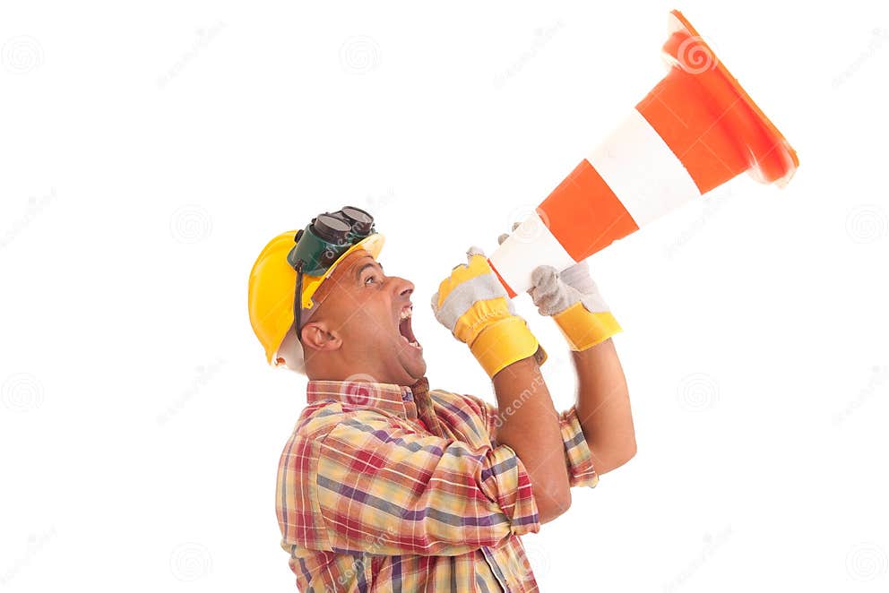 Construction Worker Screaming Stock Photo - Image of hard, foreman ...