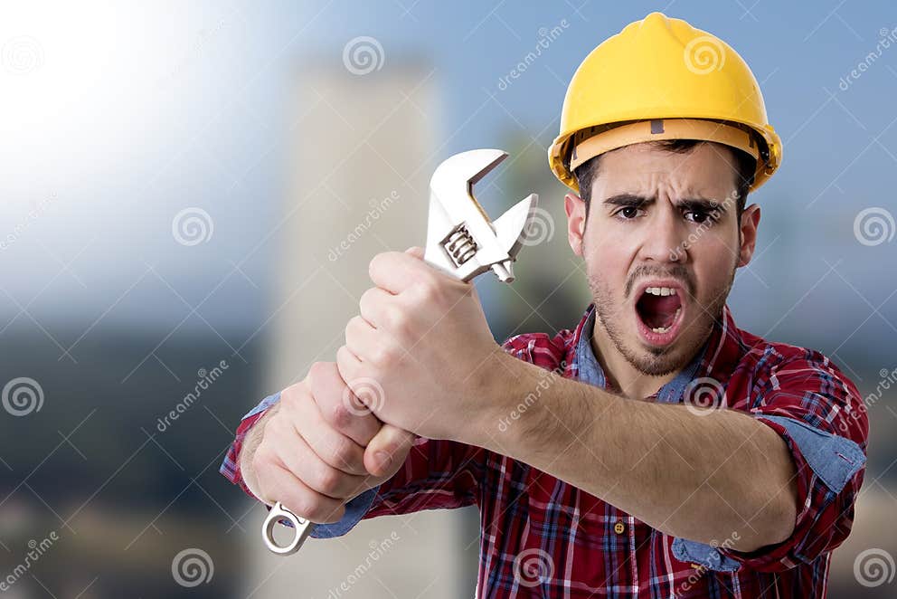 Construction Worker Screaming Stock Image - Image of construction ...