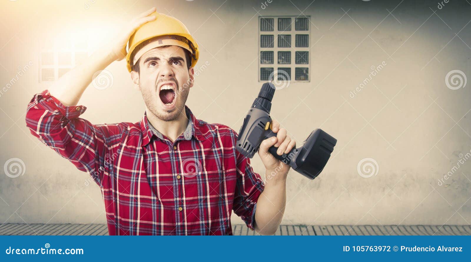 Construction Worker Screaming Stock Photo - Image of concepts ...