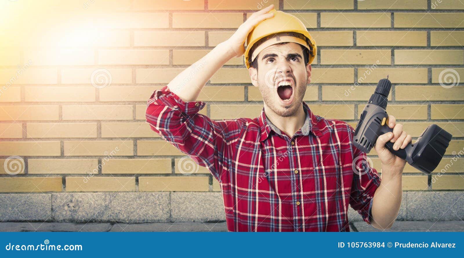 Construction Worker Screaming Stock Photo - Image of concepts, power ...