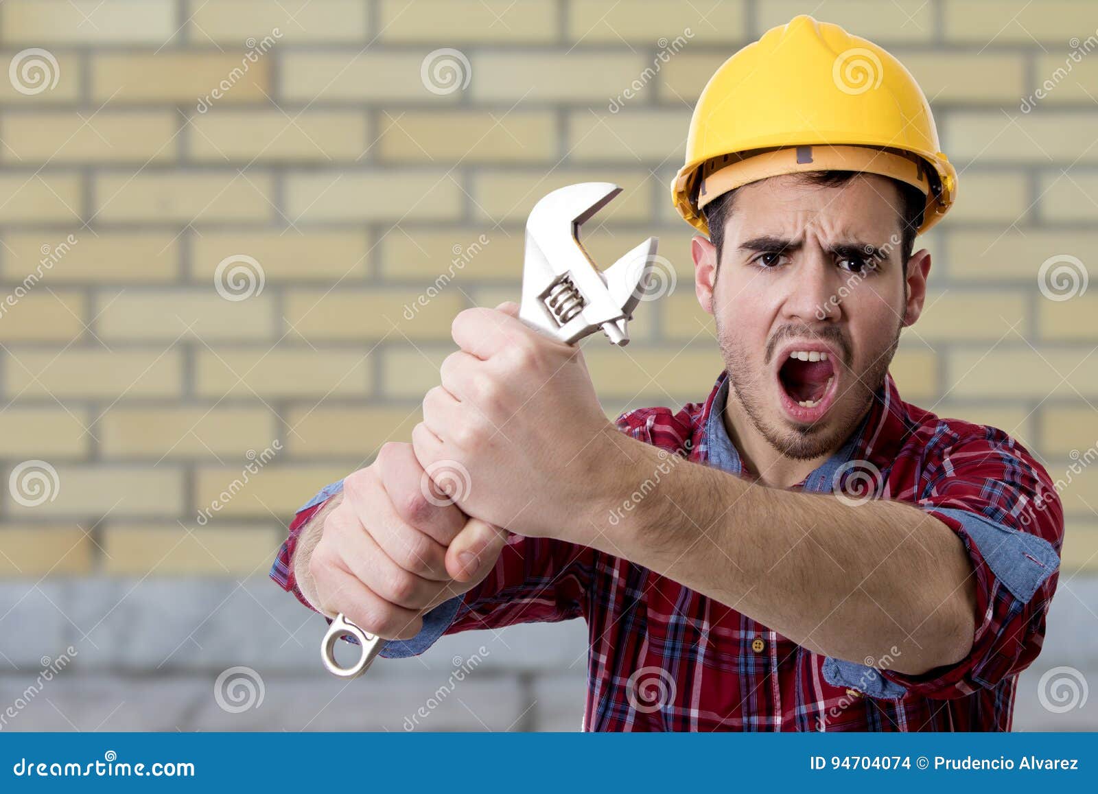 Construction Worker Screaming Stock Photo - Image of maintenance ...
