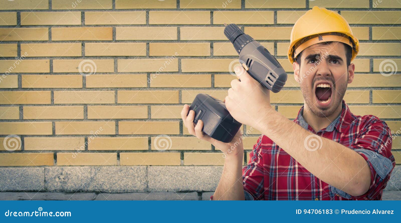 Worker screaming tools stock image. Image of engineer - 94706183