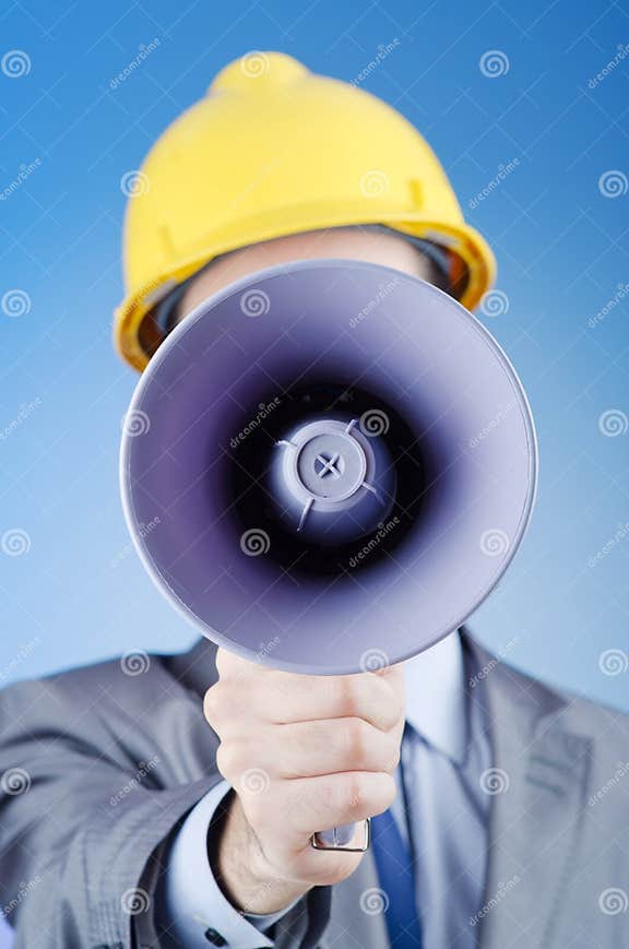 Construction Worker Shouting Stock Image - Image of leader, architect ...