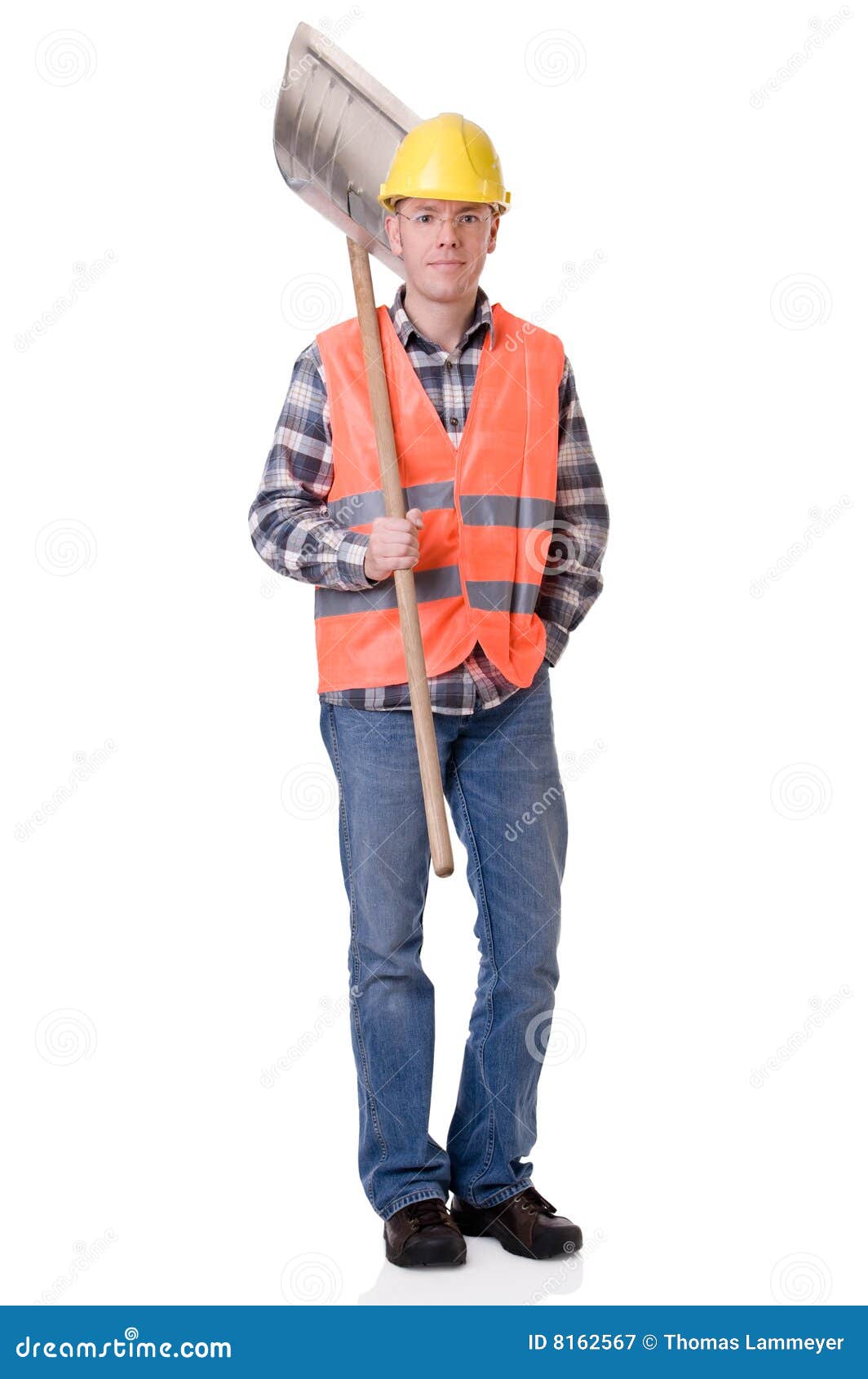 Construction Worker with a Shovel Stock Image - Image of lumberjack ...