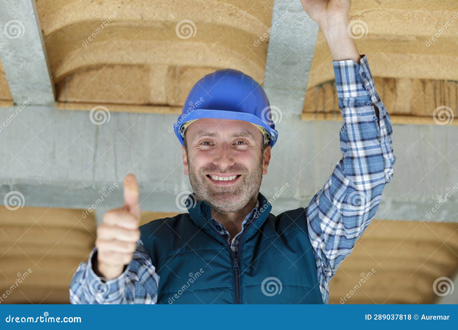 Construction Worker Shows Thumb Up Stock Photo - Image of standing ... Construction Worker Shows Thumb Up Stock Photo - Image of standing ...