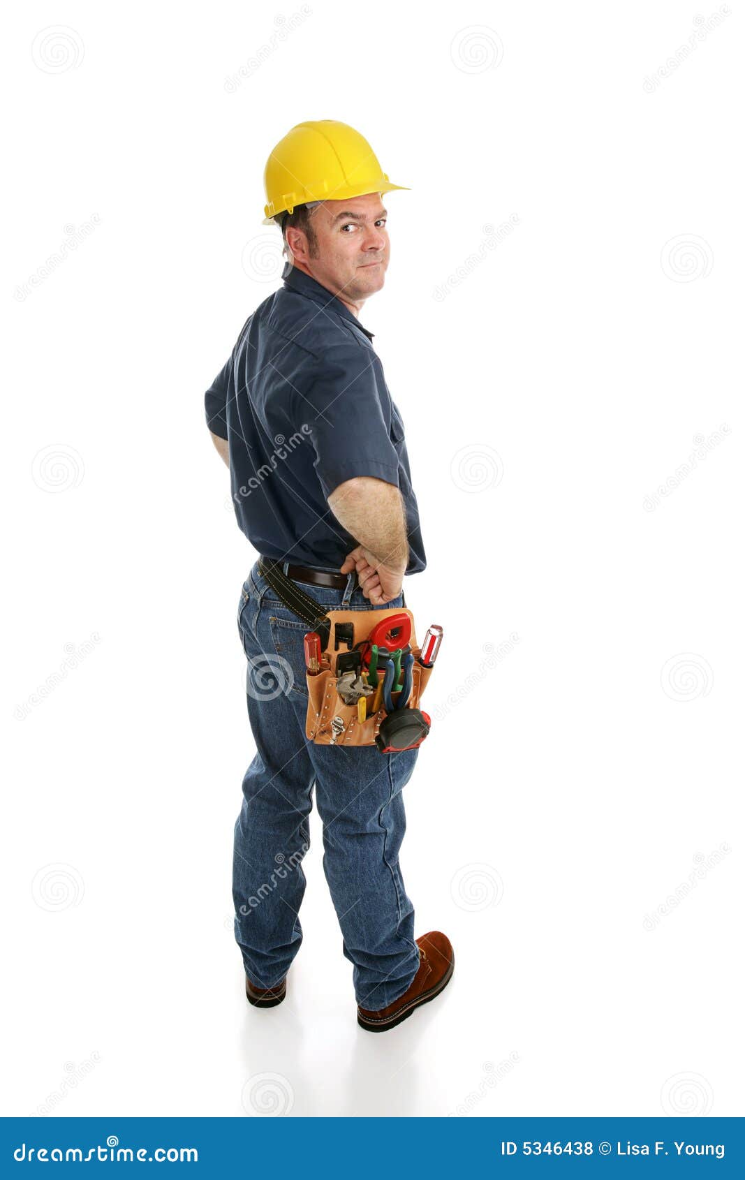 Construction Worker Side View Stock Photo - Image of craftsman ...