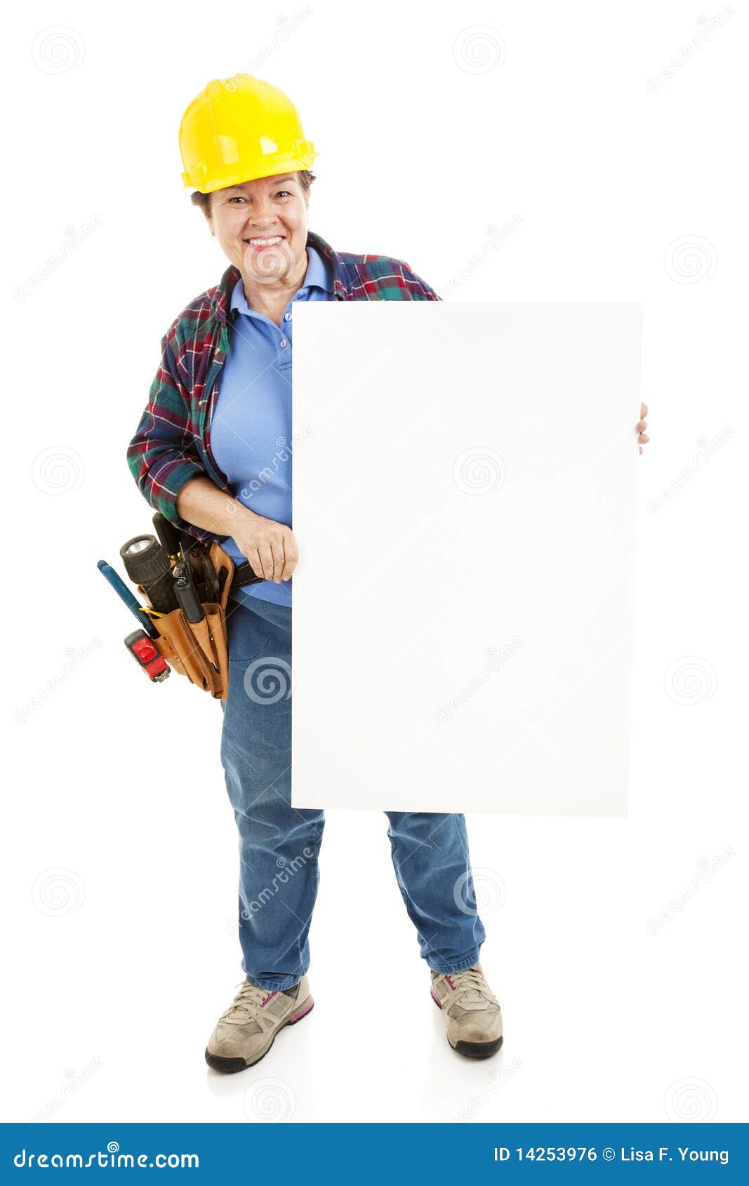 Construction Worker Sign stock photo. Image of background - 14253976