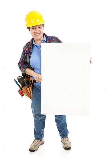 Construction Worker Sign stock photo. Image of background - 14253976