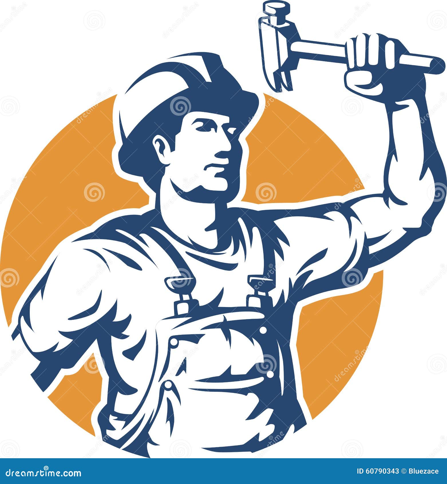 Construction Worker Silhouette Vector Stock Vector - Illustration of ...