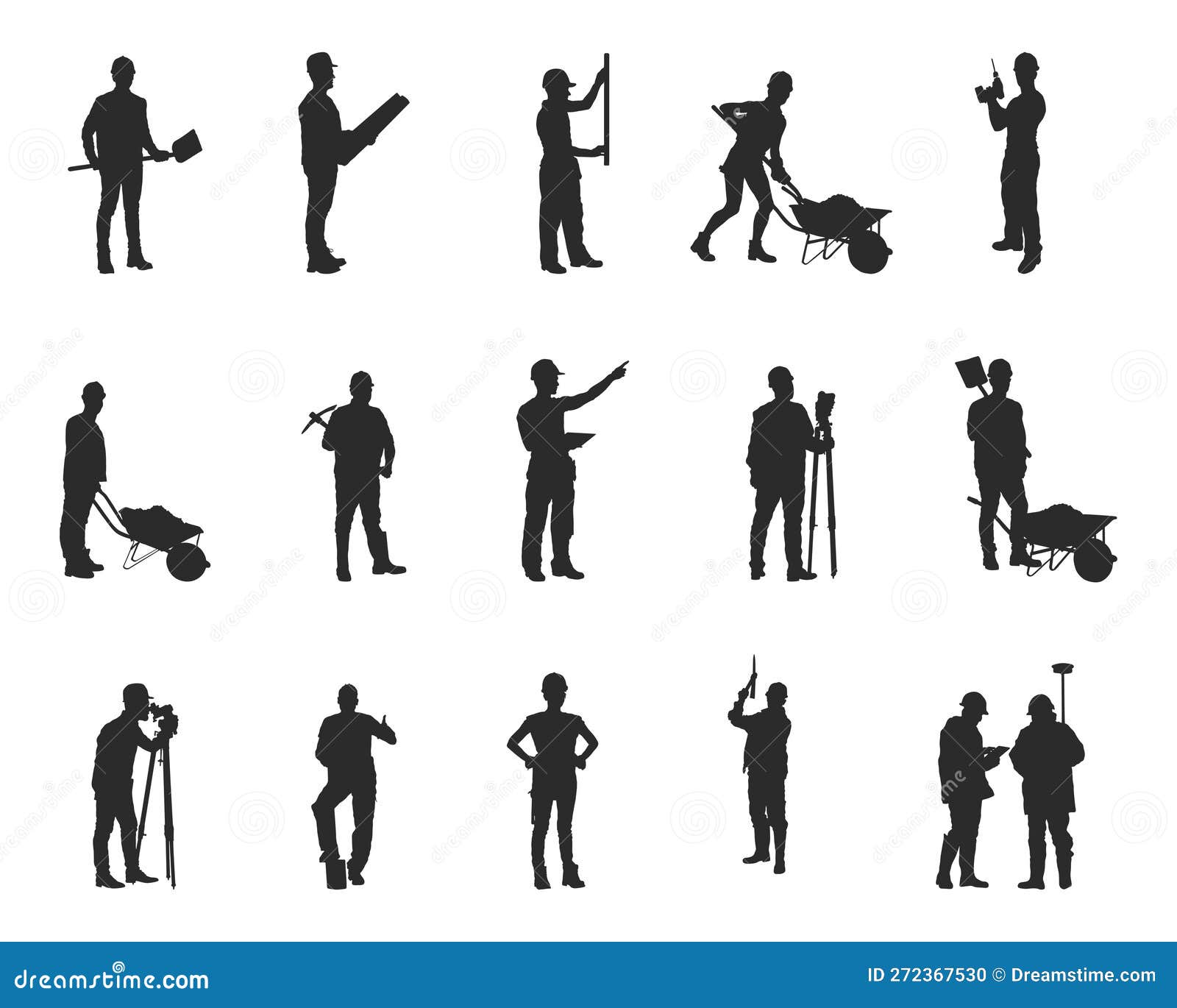 Construction Worker Silhouettes, Worker Silhouette, Labor Silhouette ...