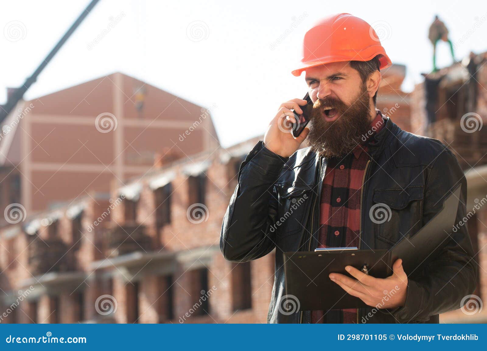 Construction Worker on Construction Site, Building Business. Portrait ...