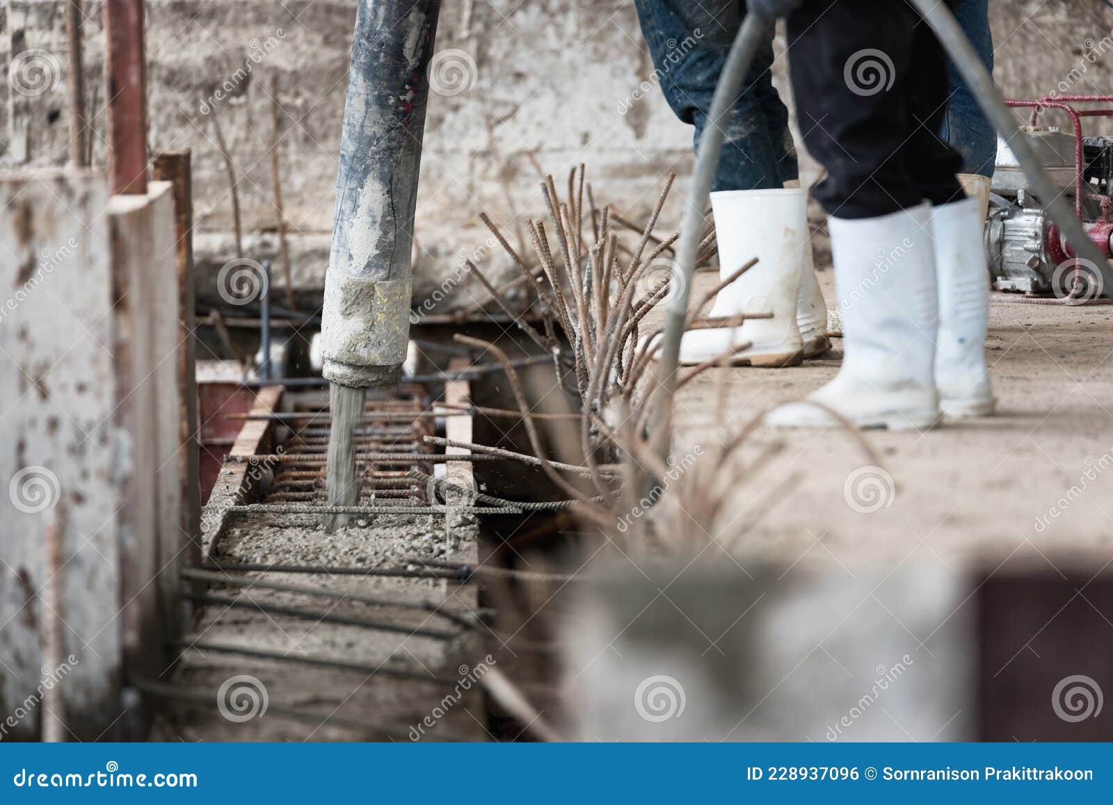 Construction Worker at the Construction Site Stock Photo - Image of ...
