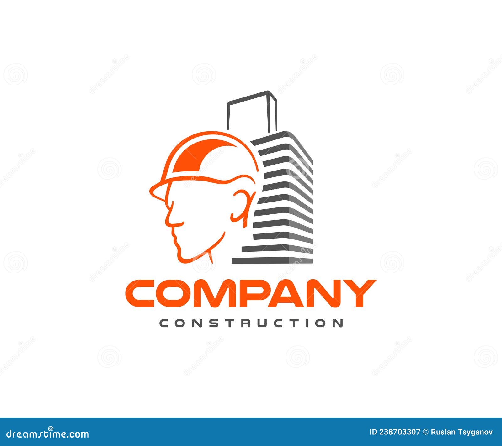 Construction Worker at a Construction Site Logo Design. Real Estate ...