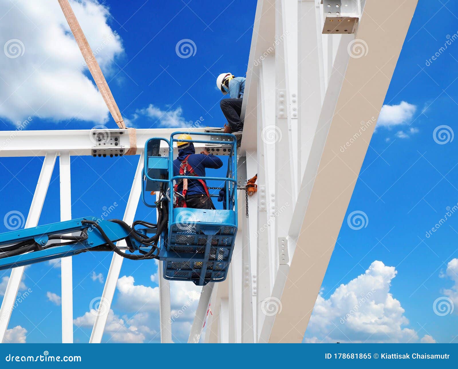 Man Working on the Working at Height on Construction Stock Image ...
