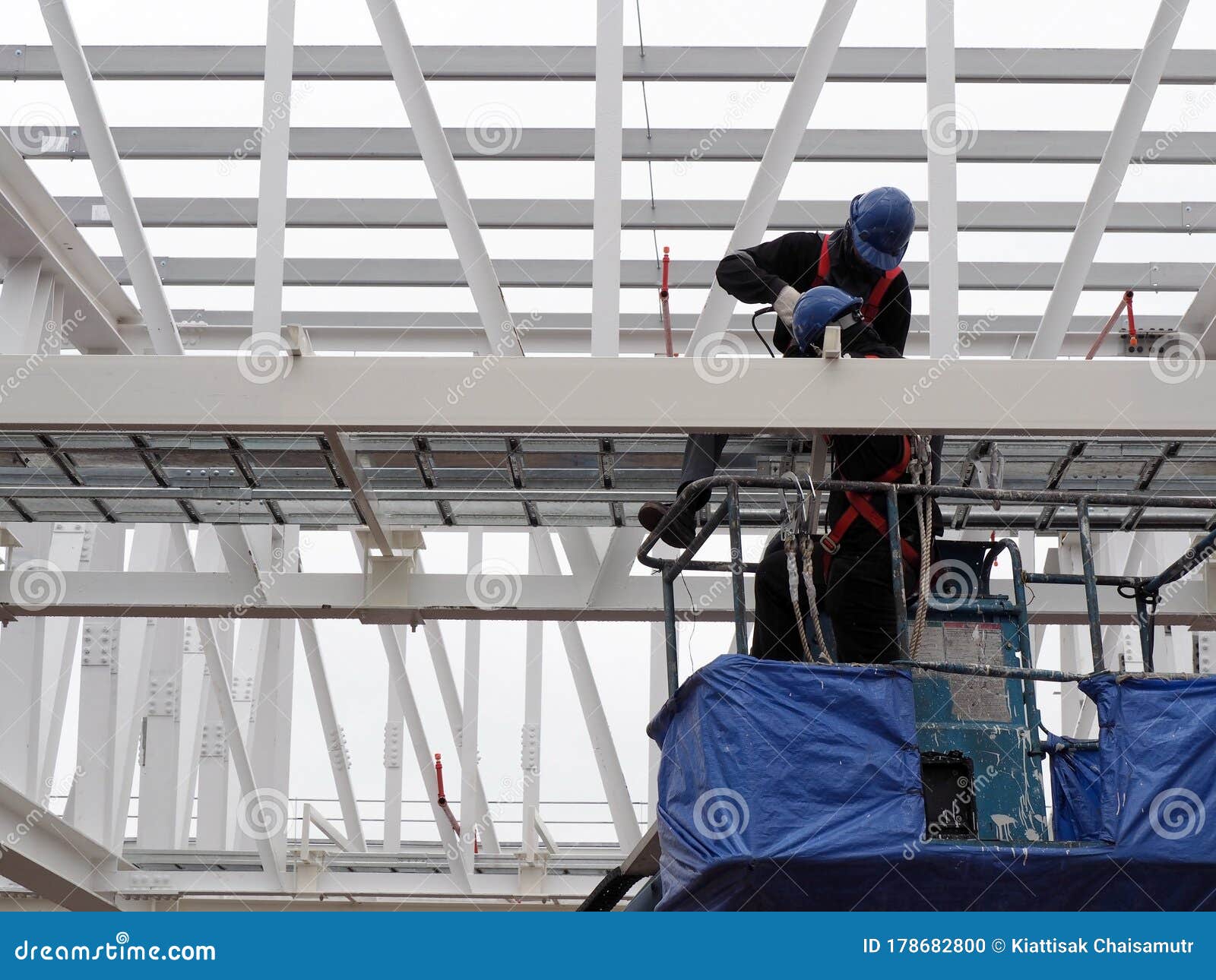 Man Working on the Working at Height on Construction Editorial Image ...