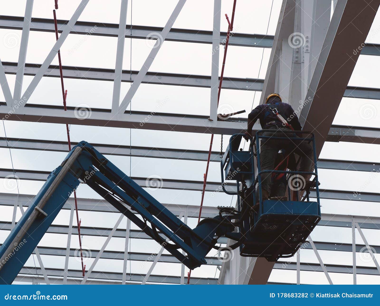 Man Working on the Working at Height on Construction Editorial ...