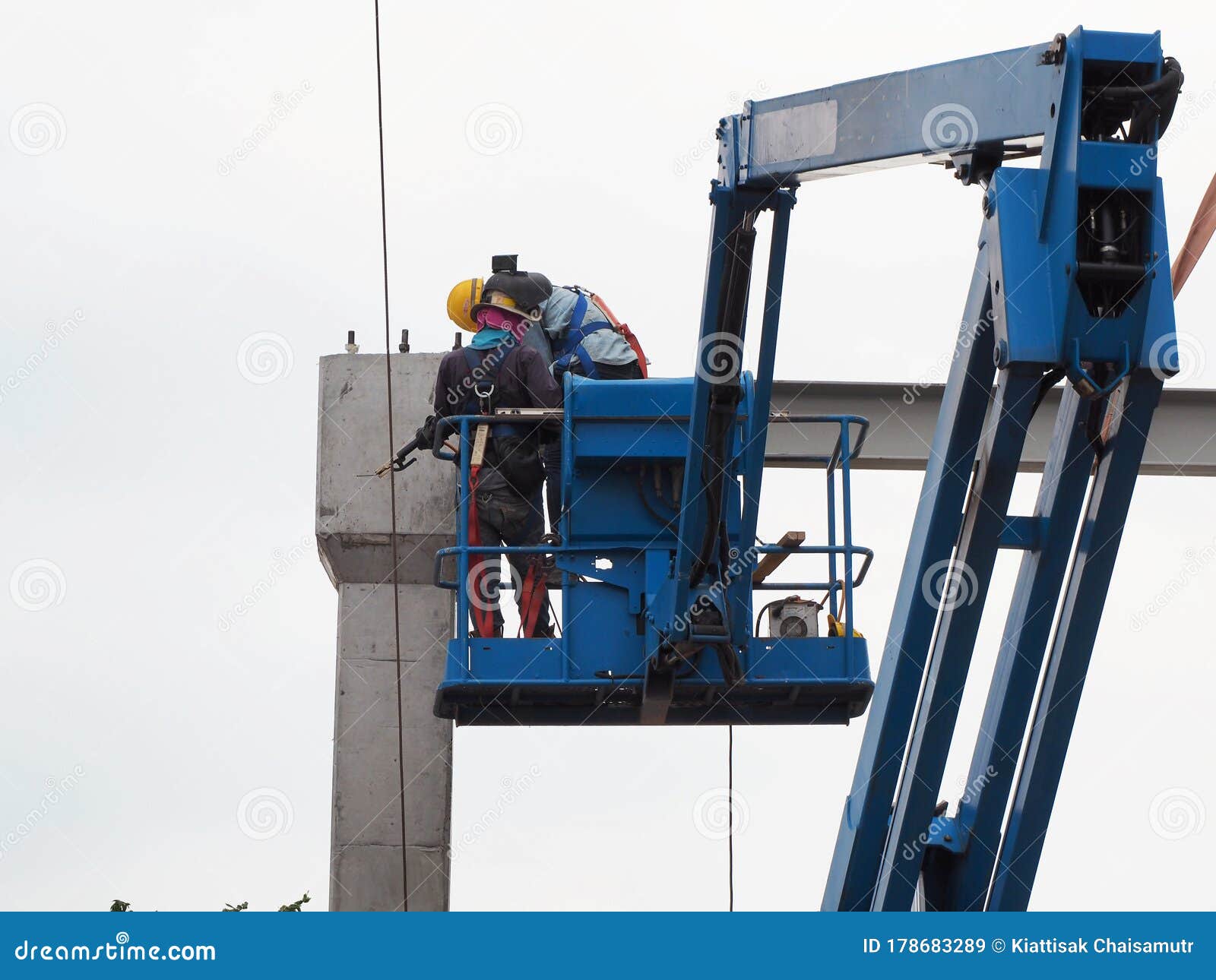 Man Working on the Working at Height on Construction Stock Image ...