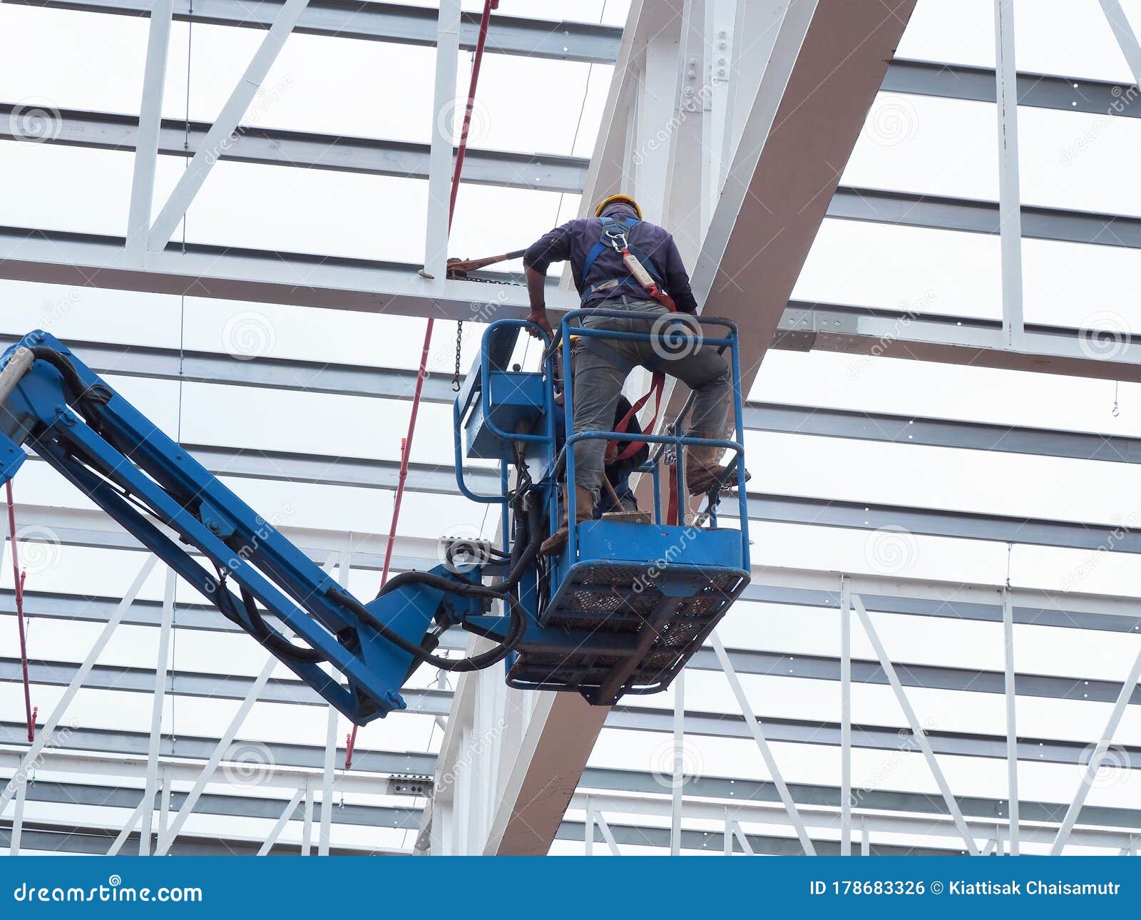Man Working on the Working at Height on Construction Editorial Photo ...