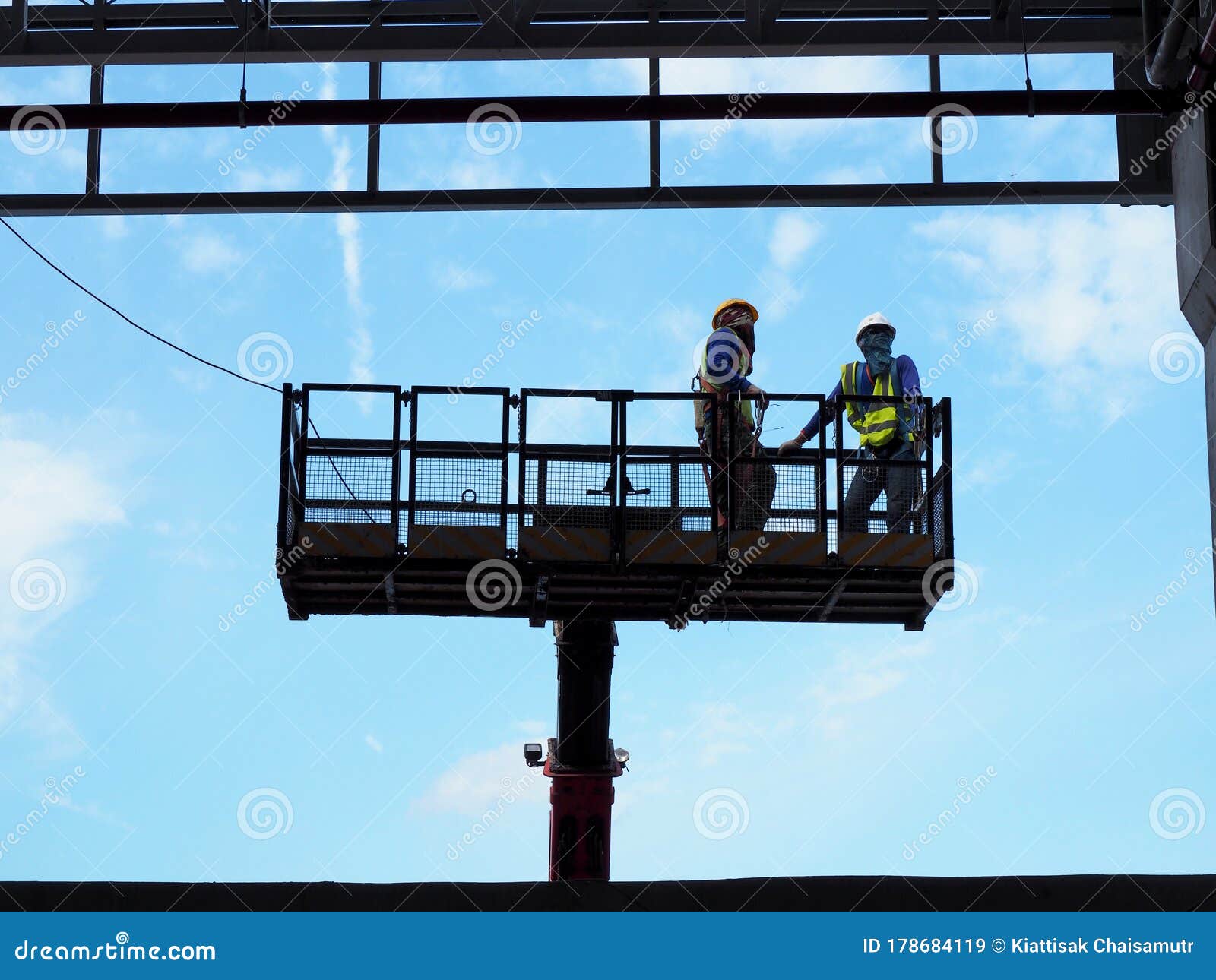 Man Working on the Working at Height on Construction Stock Image ...