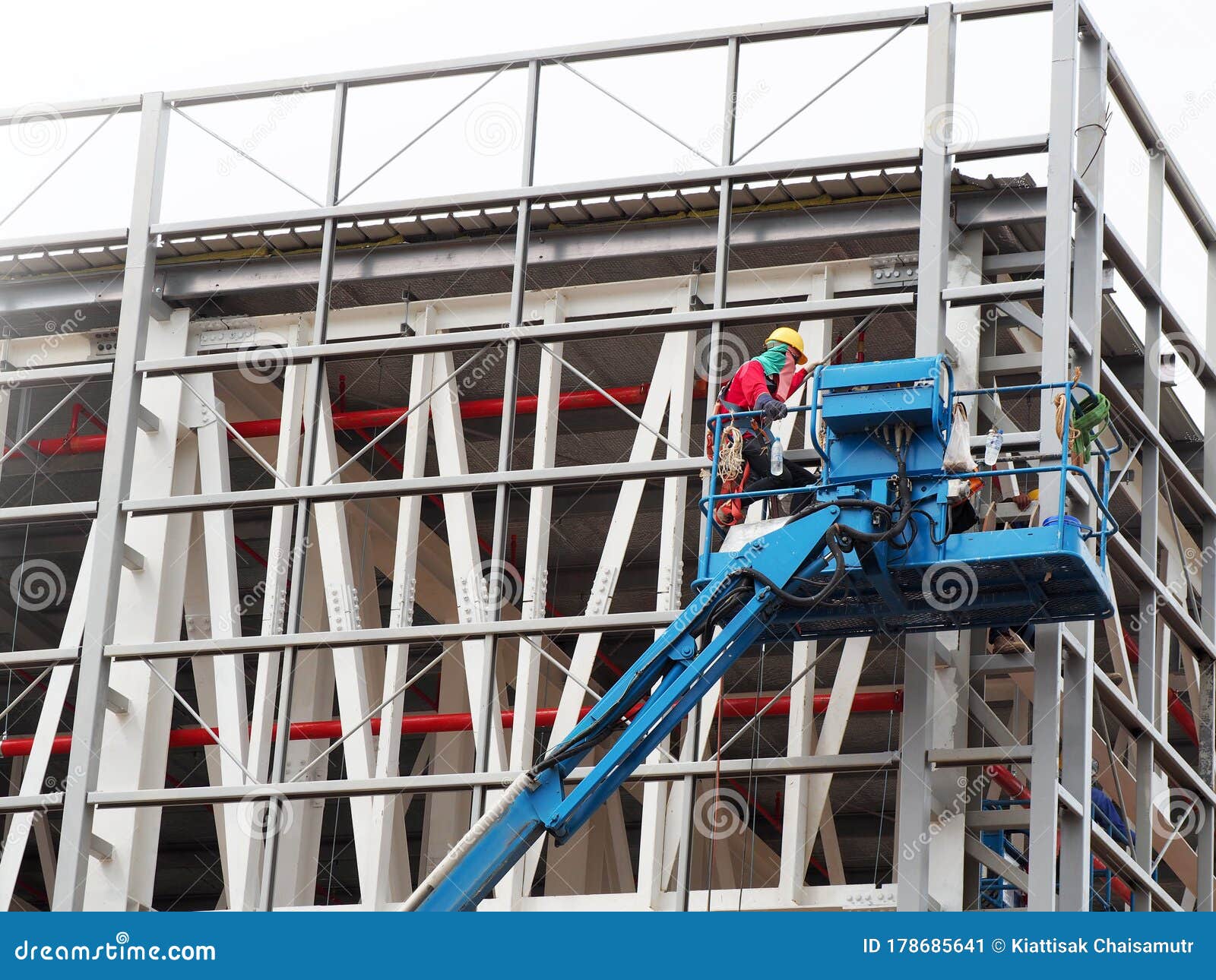 Man Working on the Working at Height on Construction Stock Image ...