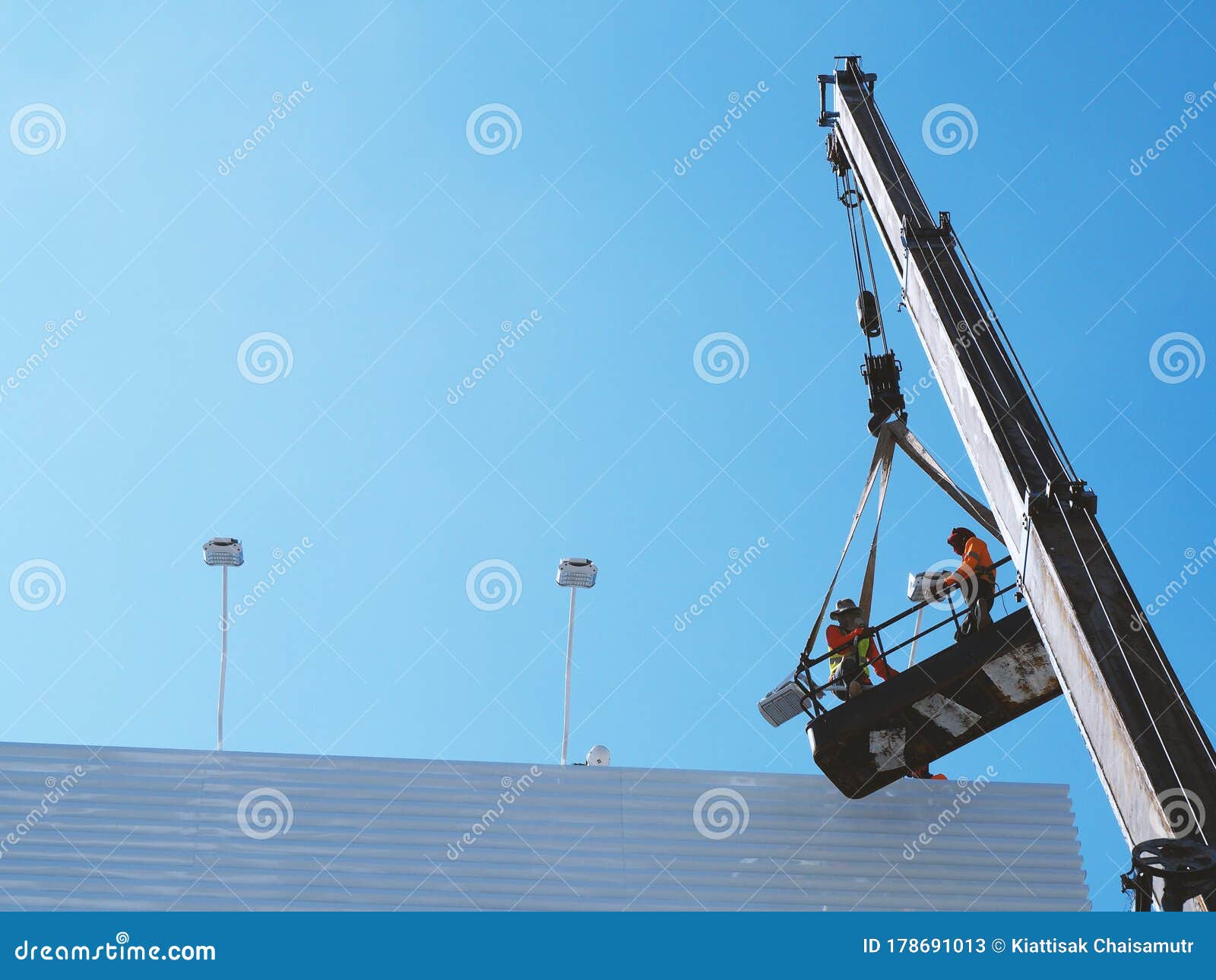 Man Working on the Working at Height on Construction Stock Image ...