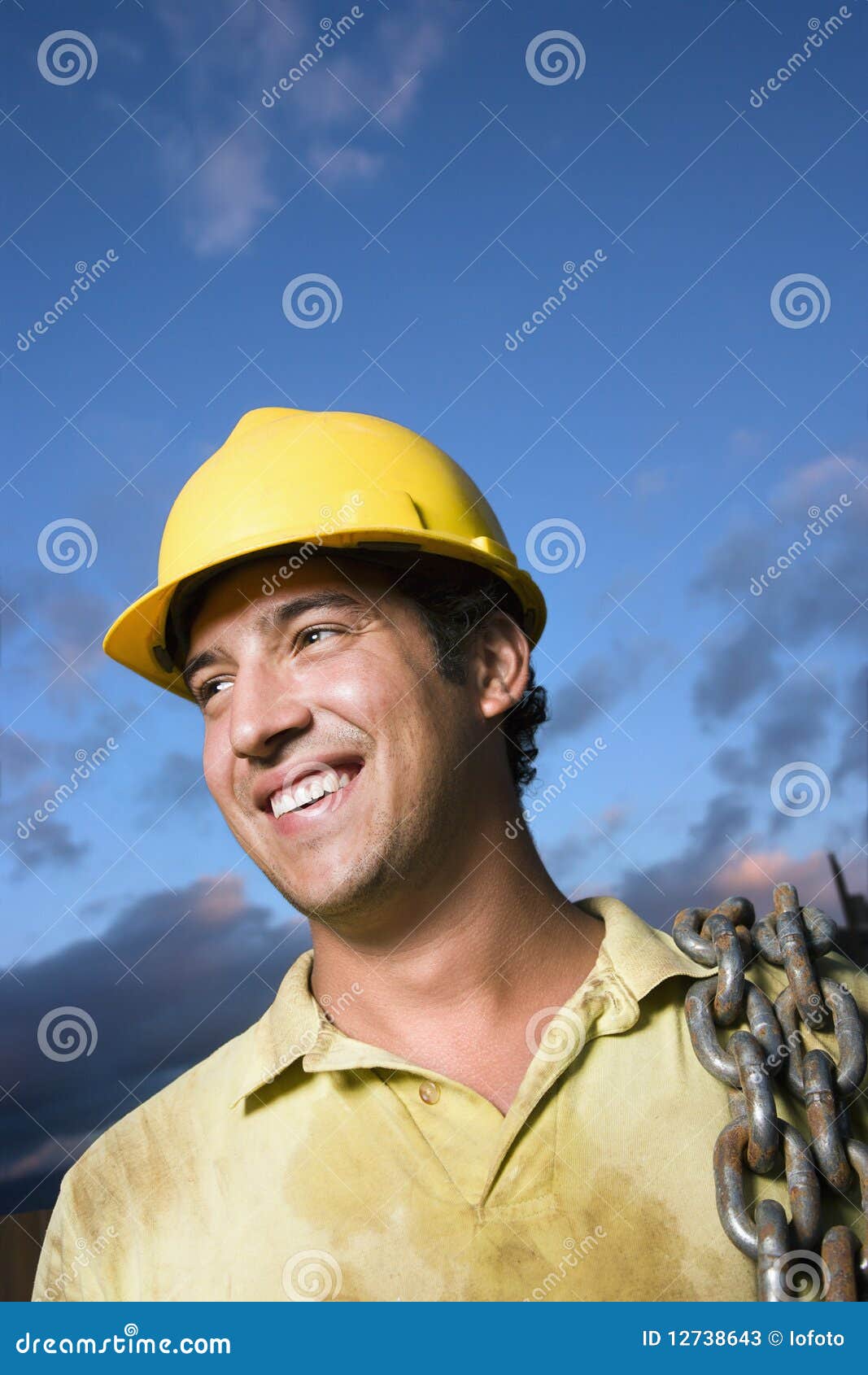 Construction Worker Smiling Stock Image - Image of cheerful, handsome ...