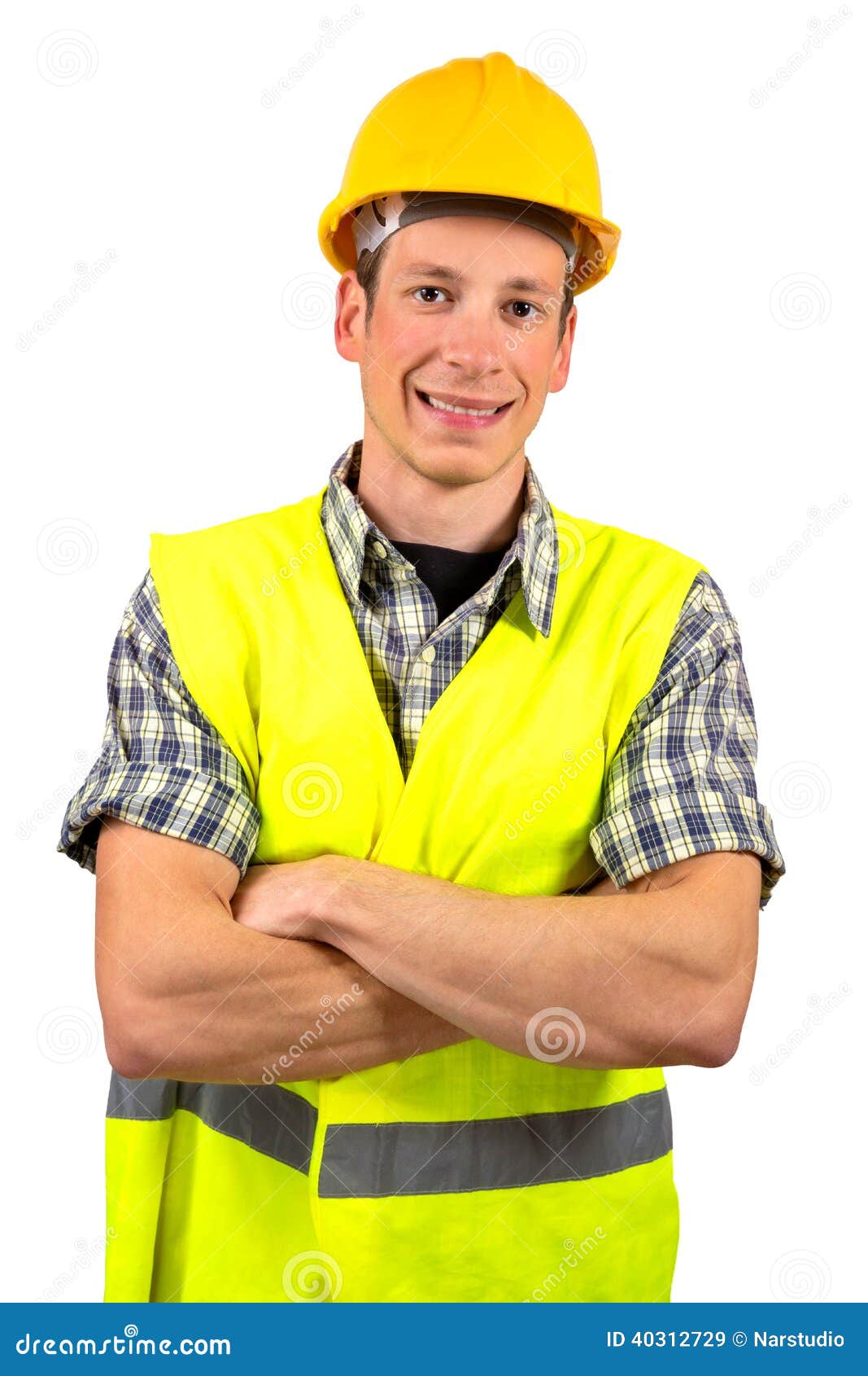 Construction Worker Smiling Stock Image - Image of copy, blue: 40312729