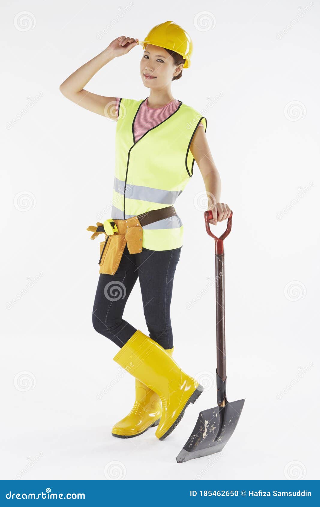 Construction Worker Smiling and Posing Stock Photo - Image of building ...