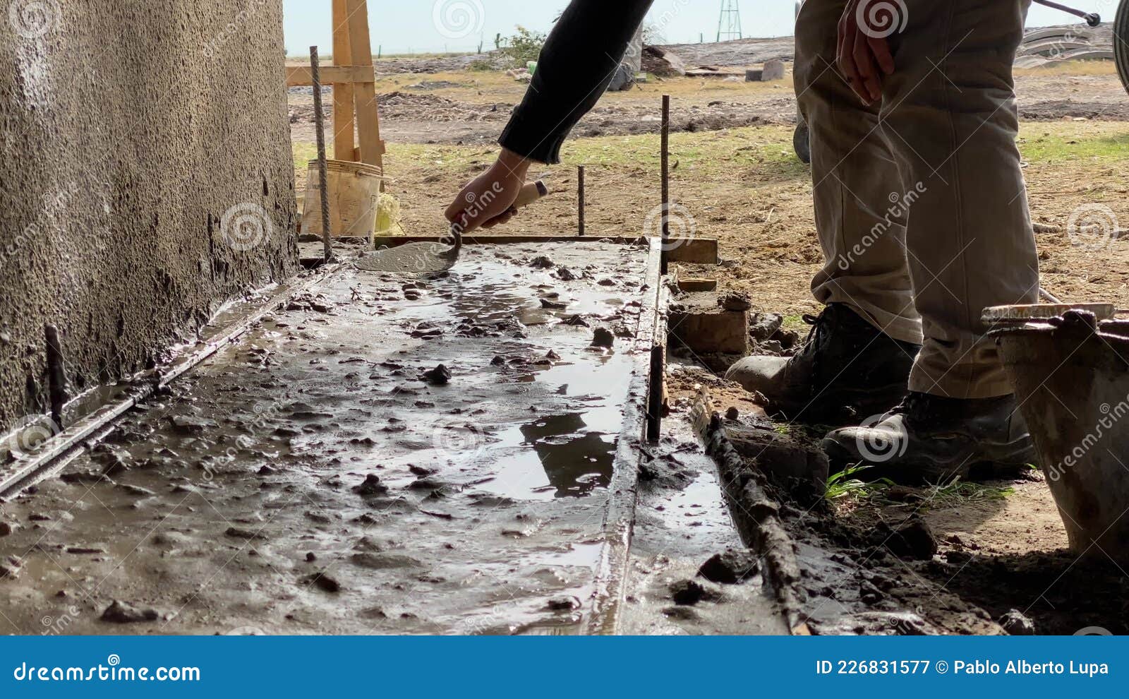 Construction Worker Spreading Cement Stock Video - Video of house ...