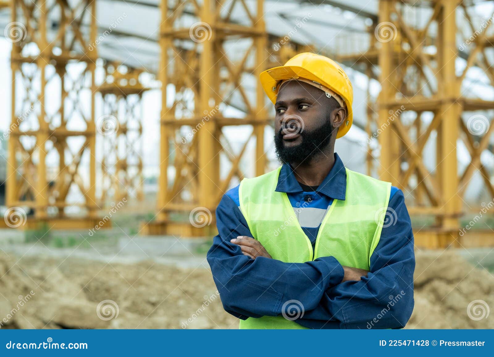 Construction Worker Standing on the Site Stock Photo - Image of ...