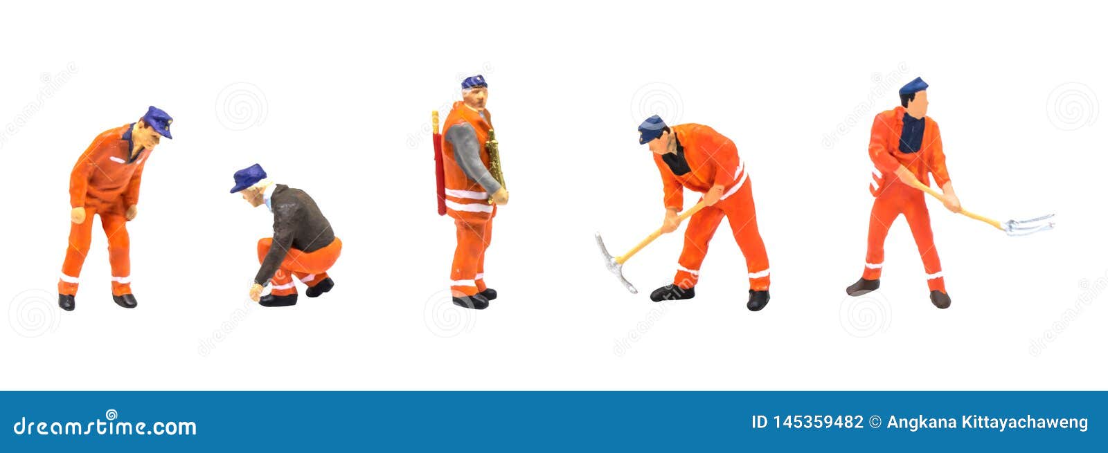 Construction Worker Standing and Working in Posture Isolated on White ...