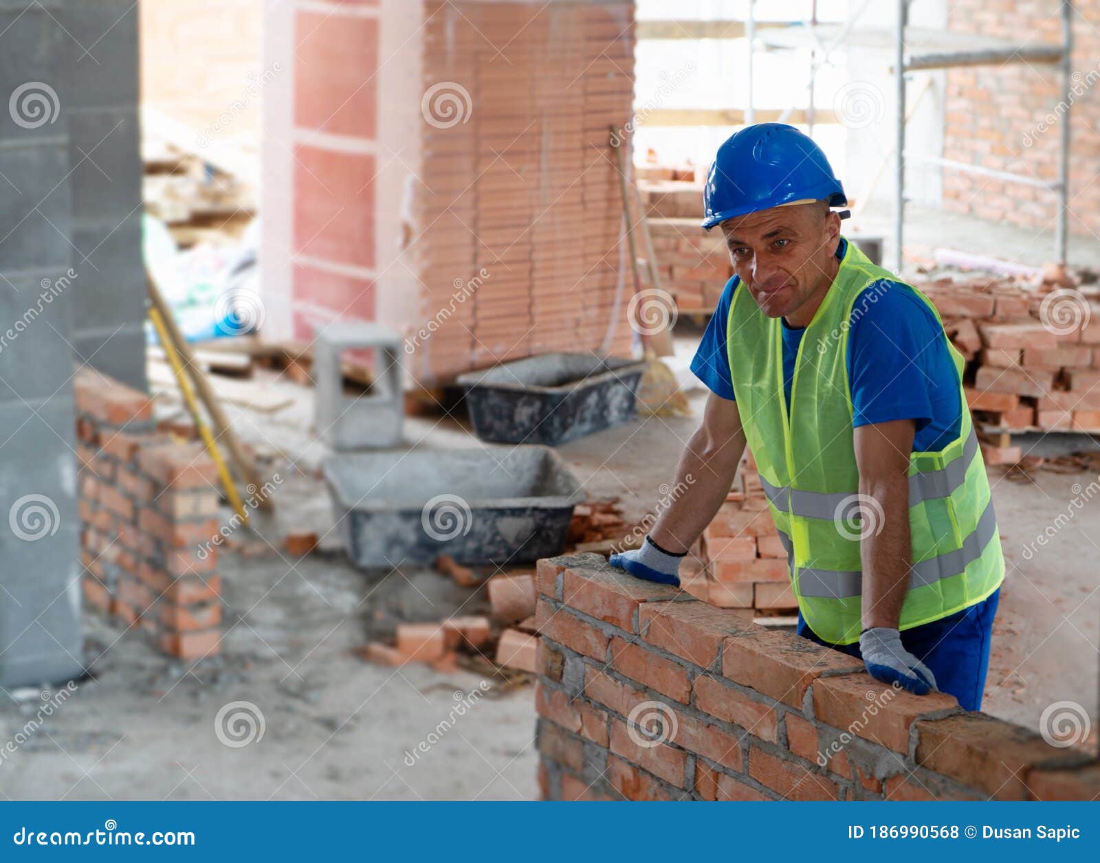 Worker Stands On A Lift Royalty-Free Stock Photography | CartoonDealer ...
