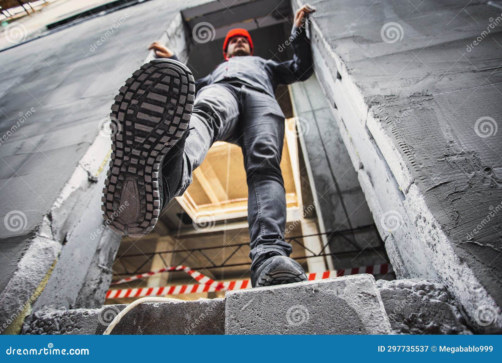 A Construction Worker Steps into an Unguarded, Dangerous Opening at a ...