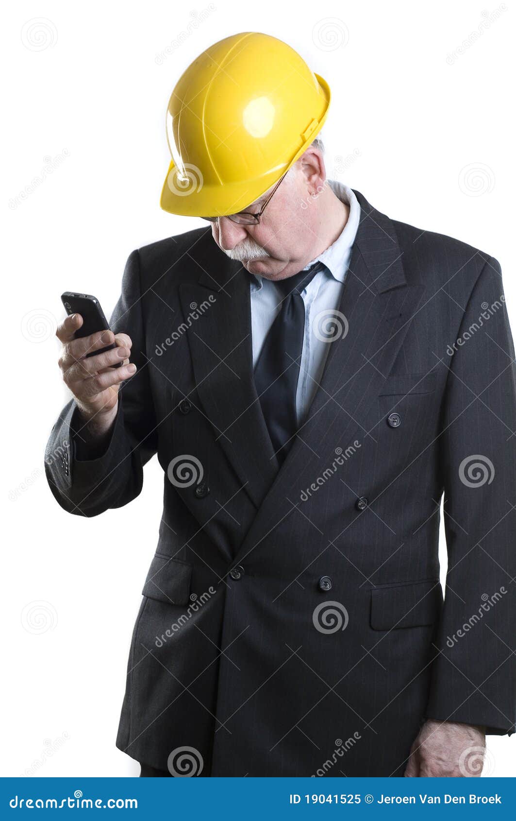 Construction Worker in Suit Stock Image - Image of blueprint, adult ...