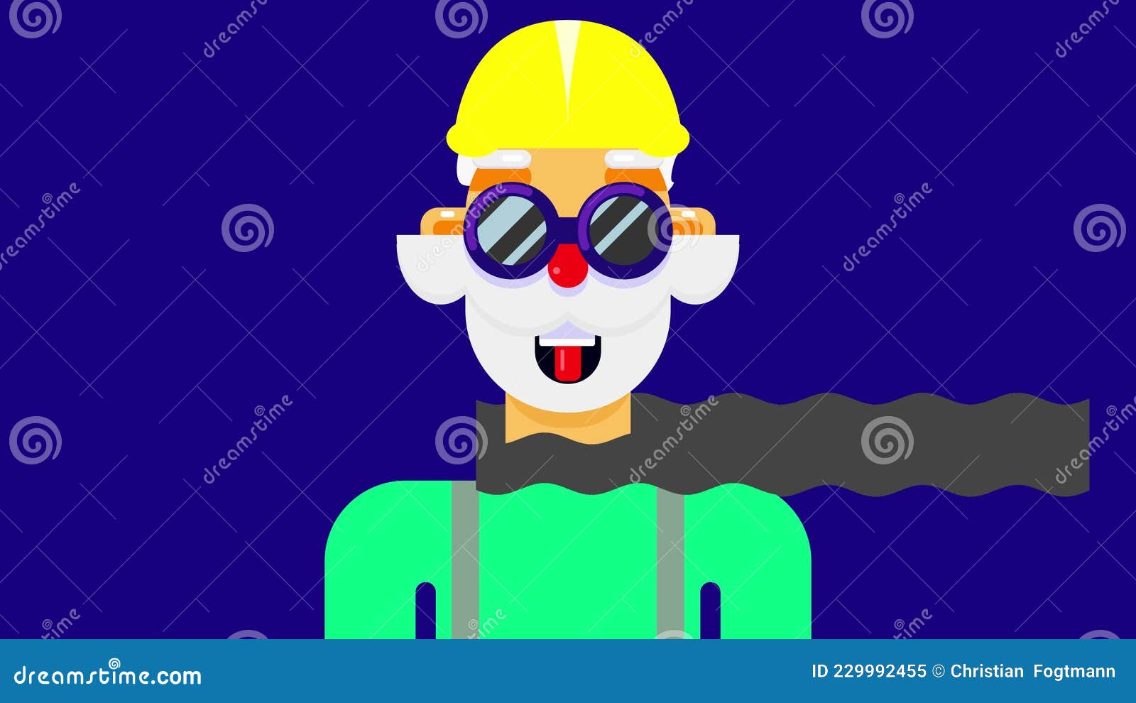 Construction Worker with Sun Glasses, Helmet and Scarf Seamless Loop ...