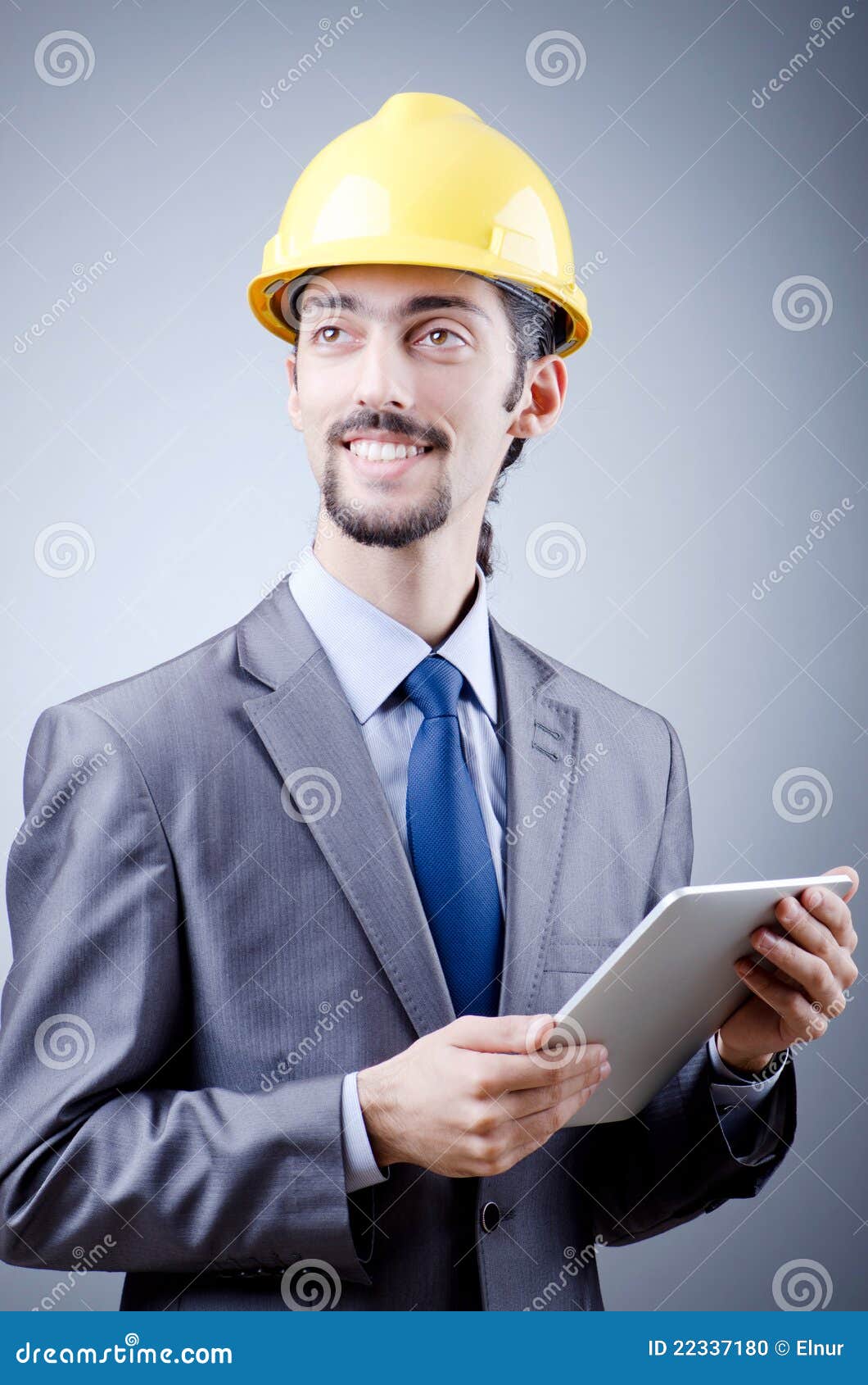 Construction Worker with Tablet Stock Photo - Image of business, office ...