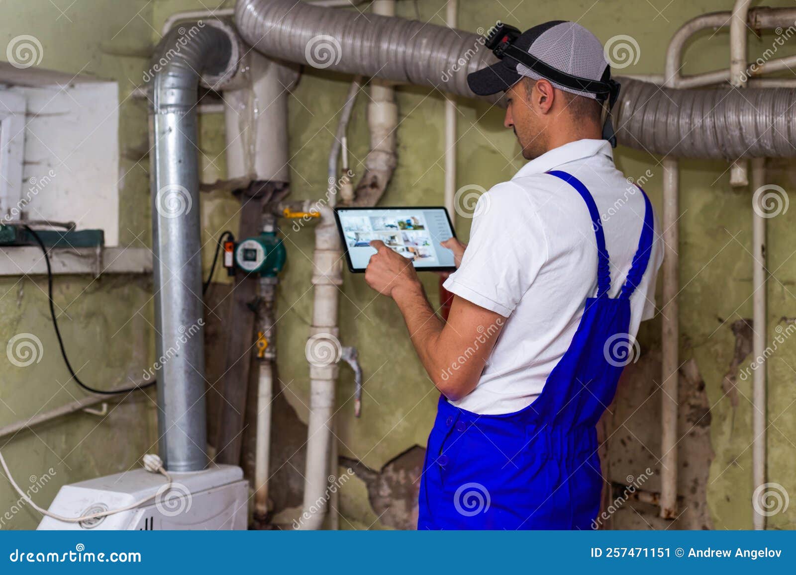 Construction Worker with a Tablet Planning Developer Concept Stock ...