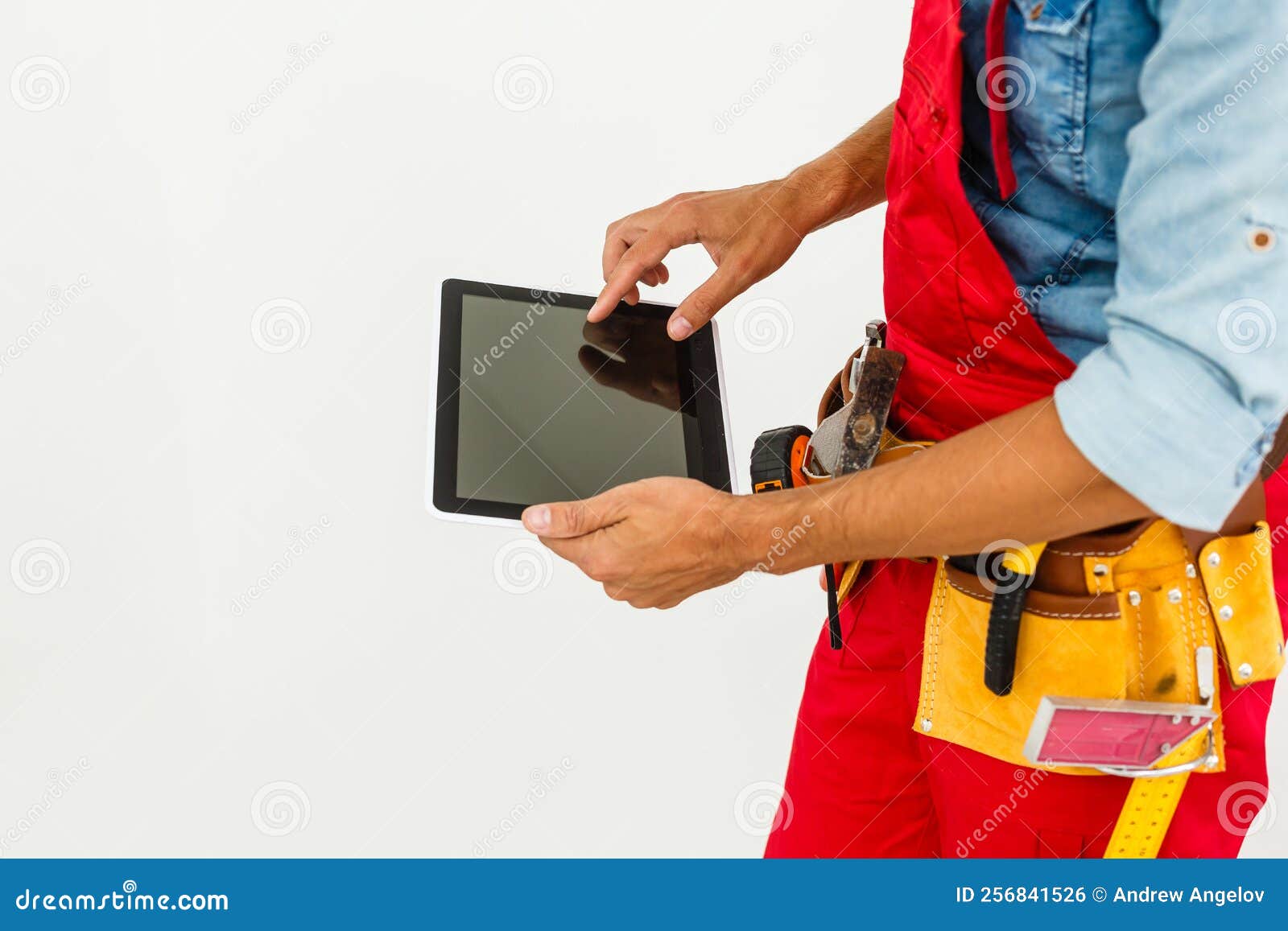 Construction Worker with a Tablet. Planning Developer Concept Stock ...
